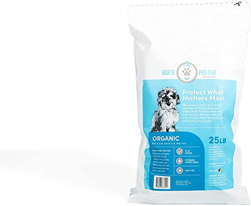 Northern Salt Paw Organic Deicer Sub Zero Ice Melter, 25lb Resealable Bag, Pet Safe and Kid Safe Deicer for Driveways, Sidewalks, Parking Lots and Sprei Spreader