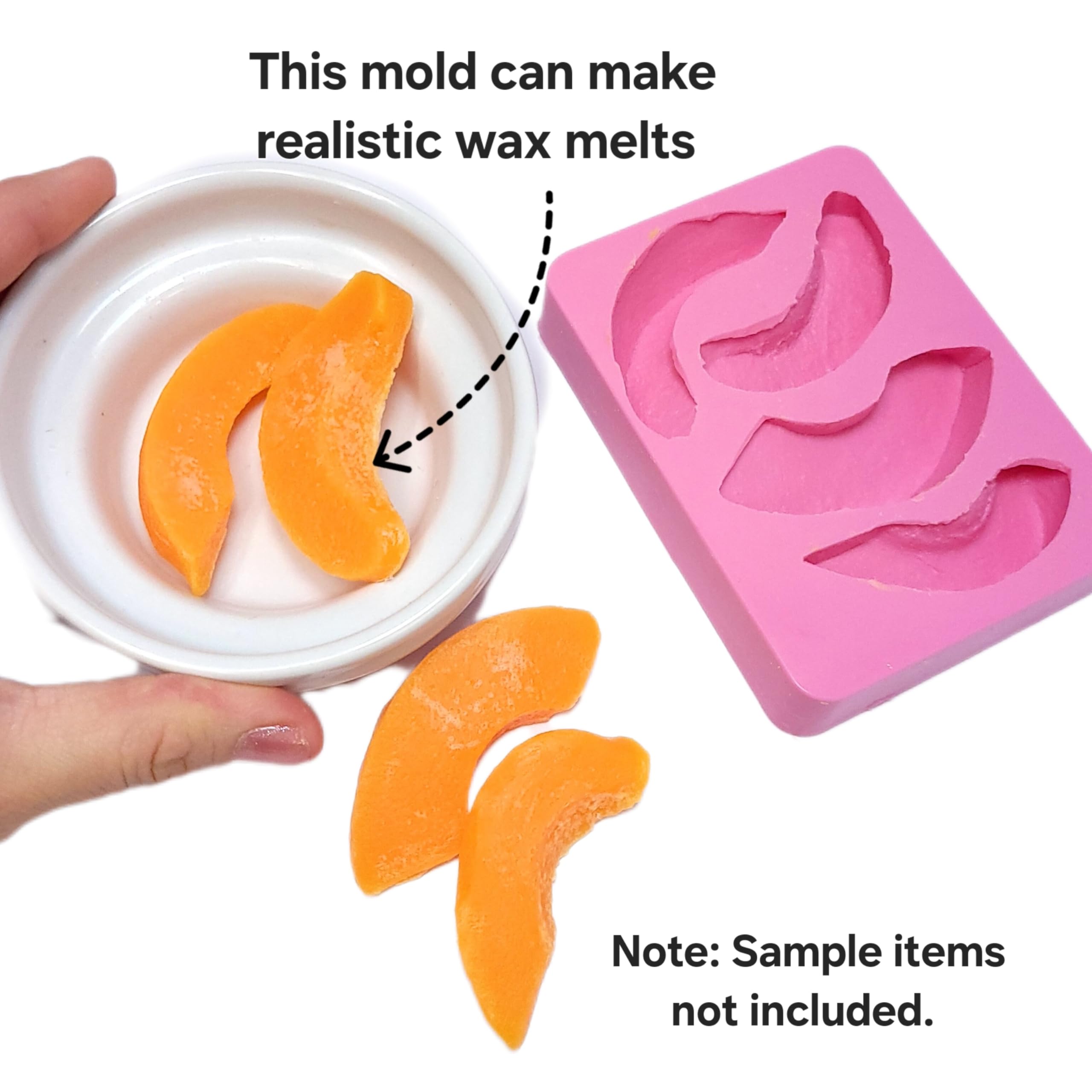 Peach slices Silicone Mold Wax mold Resin mold Soap mold Realistic Flexible mold NC068