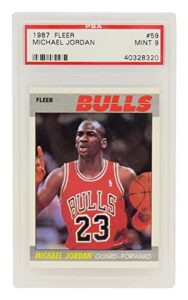 michael jordan (chicago bulls) 1987 fleer basketball (2nd year card) #59 - psa 9 mint