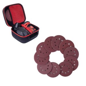 sandpaper set and hard case replacement for orbital sander milwaukee 2648-20 m18 by khanka