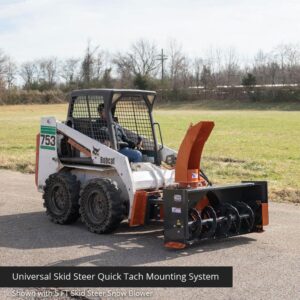 Titan Attachments 6 FT Skid Steer Snow Blower, Quick Tach, 360-degree Directional Snow Chute