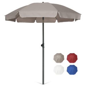 ammsun patio umbrella market table umbrella 6.5 ft tilt steel pole upf50+ protection, umbrellas and their parts great for outdoor garden backyard, beige