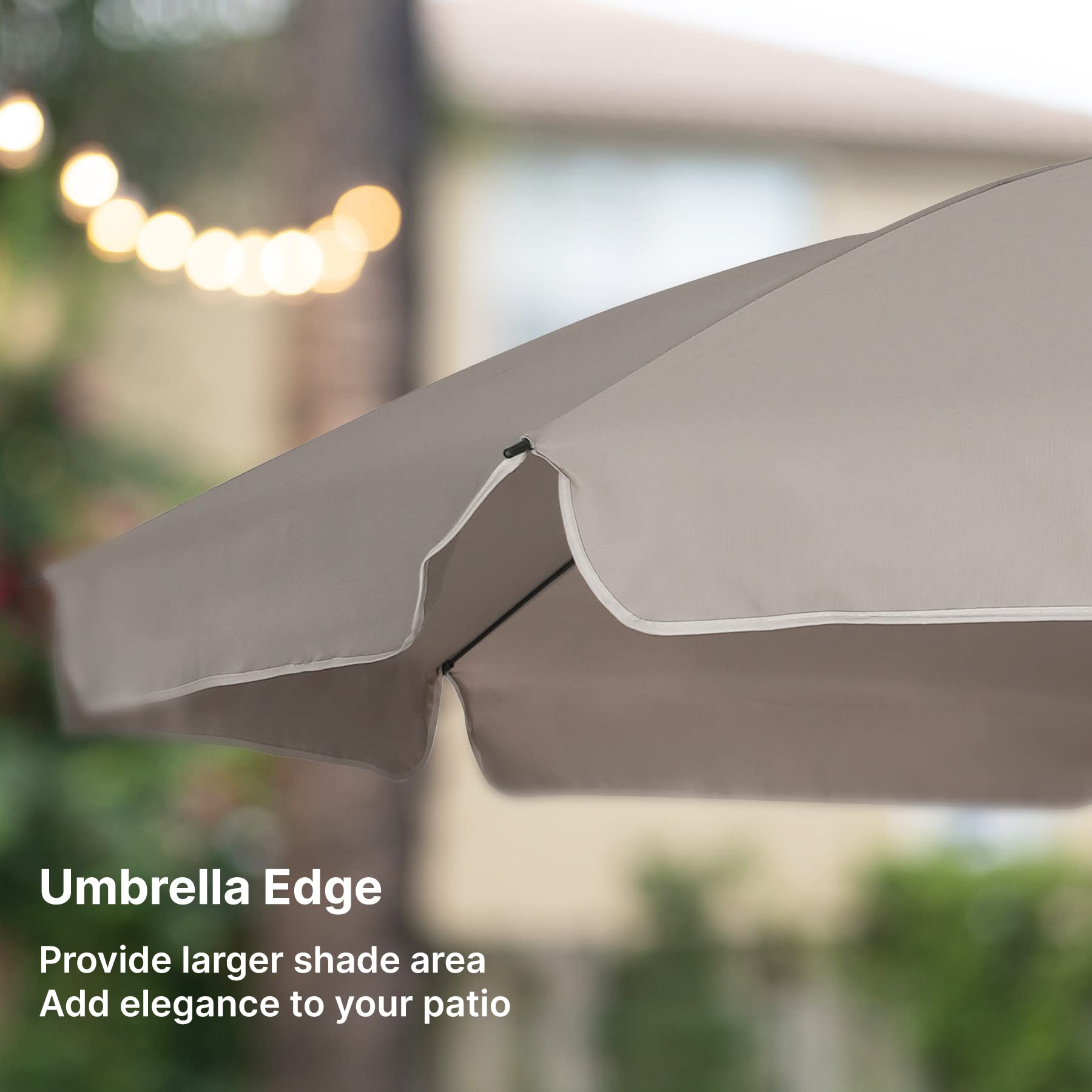 AMMSUN Patio Umbrella Market Table Umbrella 6.5 ft Tilt Steel Pole UPF50+ Protection, Umbrellas and their Parts Great for Outdoor Garden Backyard, Beige