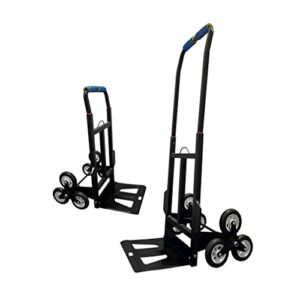 httmt- portable stair climbing folding cart climb hand truck dolly all terrain stair [p/n: et-tool043-bk]