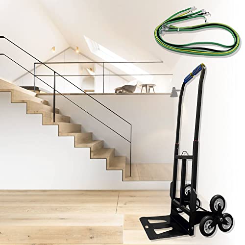 HTTMT- Portable Stair Climbing Folding Cart Climb Hand Truck Dolly All Terrain Stair [P/N: ET-TOOL043-BK]