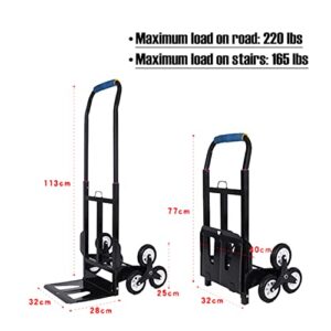 HTTMT- Portable Stair Climbing Folding Cart Climb Hand Truck Dolly All Terrain Stair [P/N: ET-TOOL043-BK]