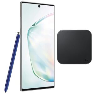 samsung galaxy note 10+ plus (256gb, 12gb) 6.8" qhd+ amoled, snapdragon 855, 4300mah battery, 4g lte at&t unlocked (t-mobile, verizon, global) n975f (w/fast wireless charger) (aura glow)