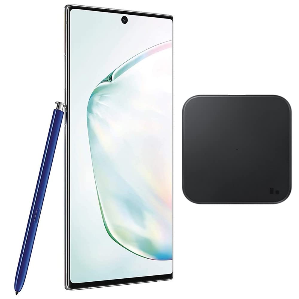 Samsung Galaxy Note 10+ Plus (256GB, 12GB) 6.8" QHD+ AMOLED, Snapdragon 855, 4300mAh Battery, 4G LTE AT&T Unlocked (T-Mobile, Verizon, Global) N975F (w/Fast Wireless Charger) (Aura Glow)