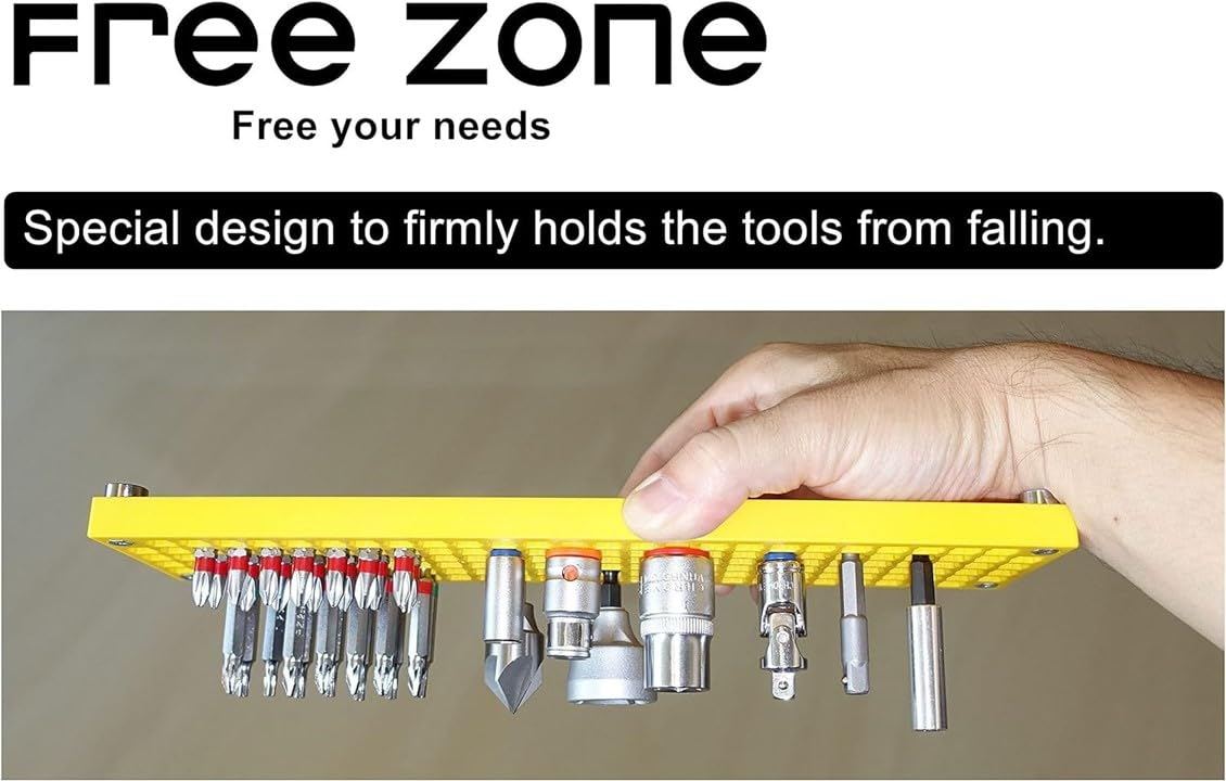 FREE ZONE - Bit Organizer Set (Black) | 158 Hole Bit Storage | 1/4 Inch Hex Bit & Drive Bit Adapter Storage | Screwdriver Toolbox Organizer | Tools are Not Included