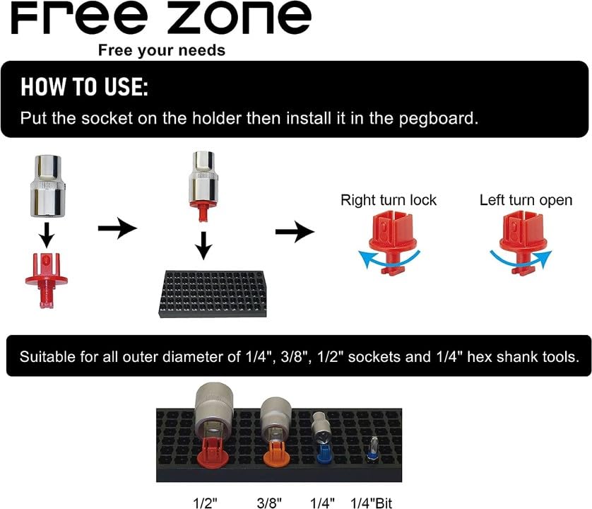 FREE ZONE - Bit Organizer Set (Black) | 158 Hole Bit Storage | 1/4 Inch Hex Bit & Drive Bit Adapter Storage | Screwdriver Toolbox Organizer | Tools are Not Included