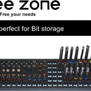 FREE ZONE - Bit Organizer Set (Black) | 158 Hole Bit Storage | 1/4 Inch Hex Bit & Drive Bit Adapter Storage | Screwdriver Toolbox Organizer | Tools are Not Included