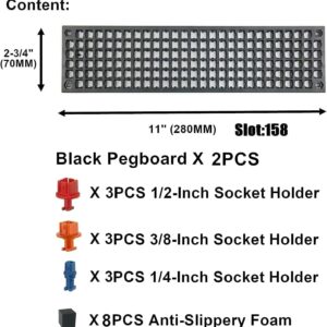 FREE ZONE - Bit Organizer Set (Black) | 158 Hole Bit Storage | 1/4 Inch Hex Bit & Drive Bit Adapter Storage | Screwdriver Toolbox Organizer | Tools are Not Included