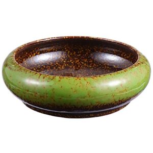 cabilock small succulent pots vintage succulent pot ceramic bonsai pots large round succulent planter shallow cactus flower planter pot for indoor plants green garden planters