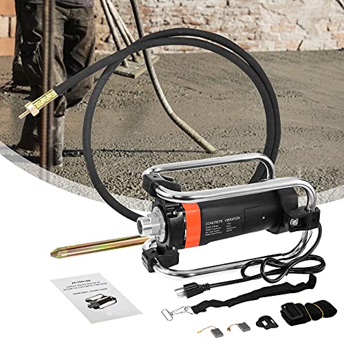 IRONWALLS Power Concrete Vibrators Hand Held, 1500W 18,000RPM 2HP Portable Electric Concrete Vibrator Construction Insertion Vibrator with 14-3/4ft Flexible Shaft, Commercial Concrete Tools