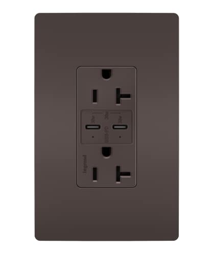 Pass & Seymour TR20USBPD Power Delivery USB Outlet, Brown