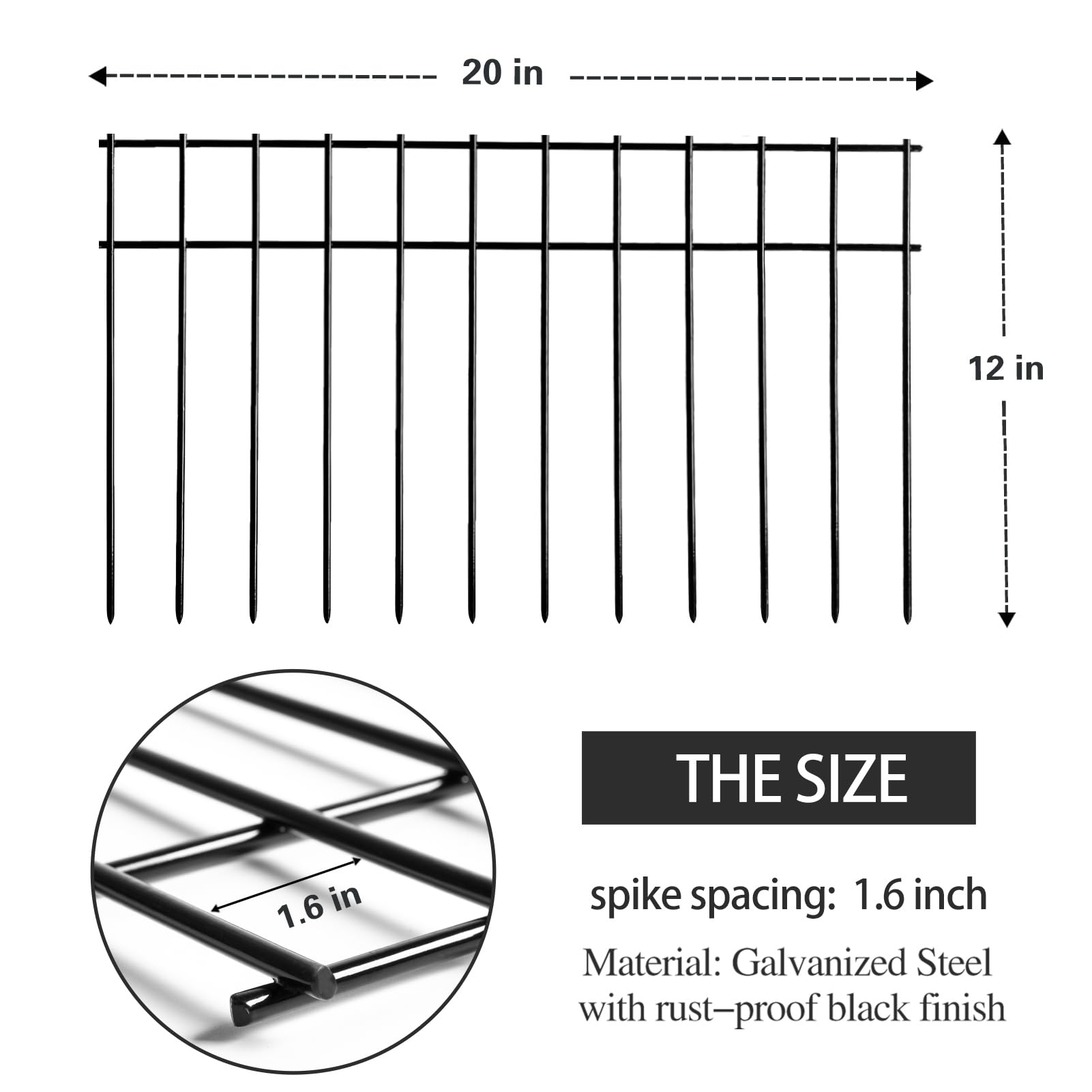 ADAVIN Small/Medium Animal Barrier Fence,25Pack 20in(L) X12in(H) Dog Digging Fence Barrier, Garden Fence Animal Barrier for Dogs Rabbits Raccoons, Metal Fence Panel for Outdoor Patio.Total 42Ft(L)