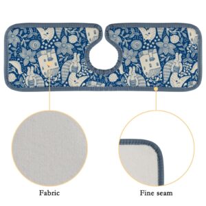 Absorbent Kitchen Faucet Mat 3 Pieces Retro Foxes Faucet Sink Splash Guard Bathroom Counter and RV,Faucet Counter Sink Water Stains Preventer