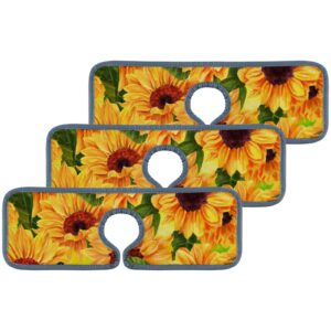 kitchen faucet mats 3 pieces sunflowers butterflies faucet sink splash guard bathroom counter and rv,absorbent faucet counter sink water stains preventer