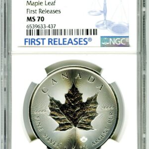 2022 No Mint Mark CANADA 1 OZ SILVER MAPLE LEAF $5 NGC MS70