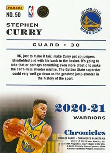 STEPHEN CURRY 2020-21 Panini Chronicles #50 NM+-MT+ NBA Basketball Warriors