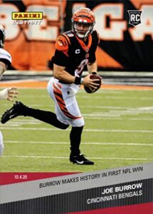 2020 panini instant football #58 joe burrow rookie card - 1st career win - only 932 made