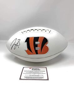 joe burrow cincinnati bengals signed autograph emboridered logo football fanatics certified