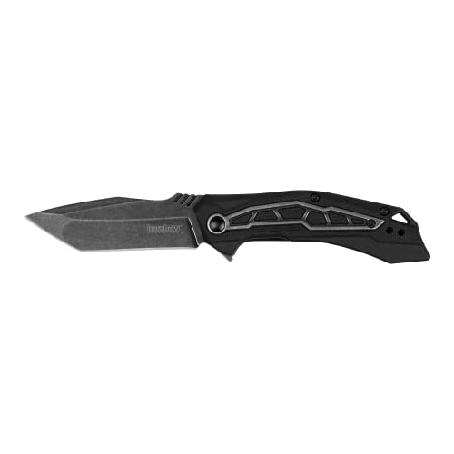 Kershaw Flatbed Pocket Knife, Black 3.125 inch Blade with SpeedSafe Opening Mechanism, Glass Filled Nylon Handle with Liner Lock and Pocketclip