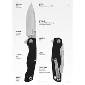 Kershaw Inception Folding Pocket Knife, 3.25 inch Blade with D2 Steel, Manual Opening and G10 Handle, Pocketclip