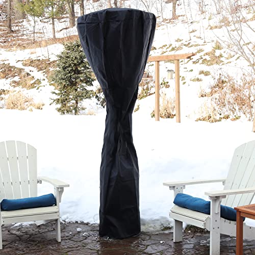 Sunnydaze 7-Foot Patio Heater Cover - Black 210D PVC - Top to Bottom Zipper Closure - For Use with Standup Propane Heaters