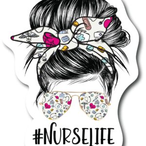 Nurse Life Sticker Nurselife Stickers #Nurselife Vinyl Decal Bumper Sticker Stethoscope Accessories Medical Decals Doctor Scrub Phlebotomist EMS Healthcare Sticker Inspirational Dispatcher CS369-2PK