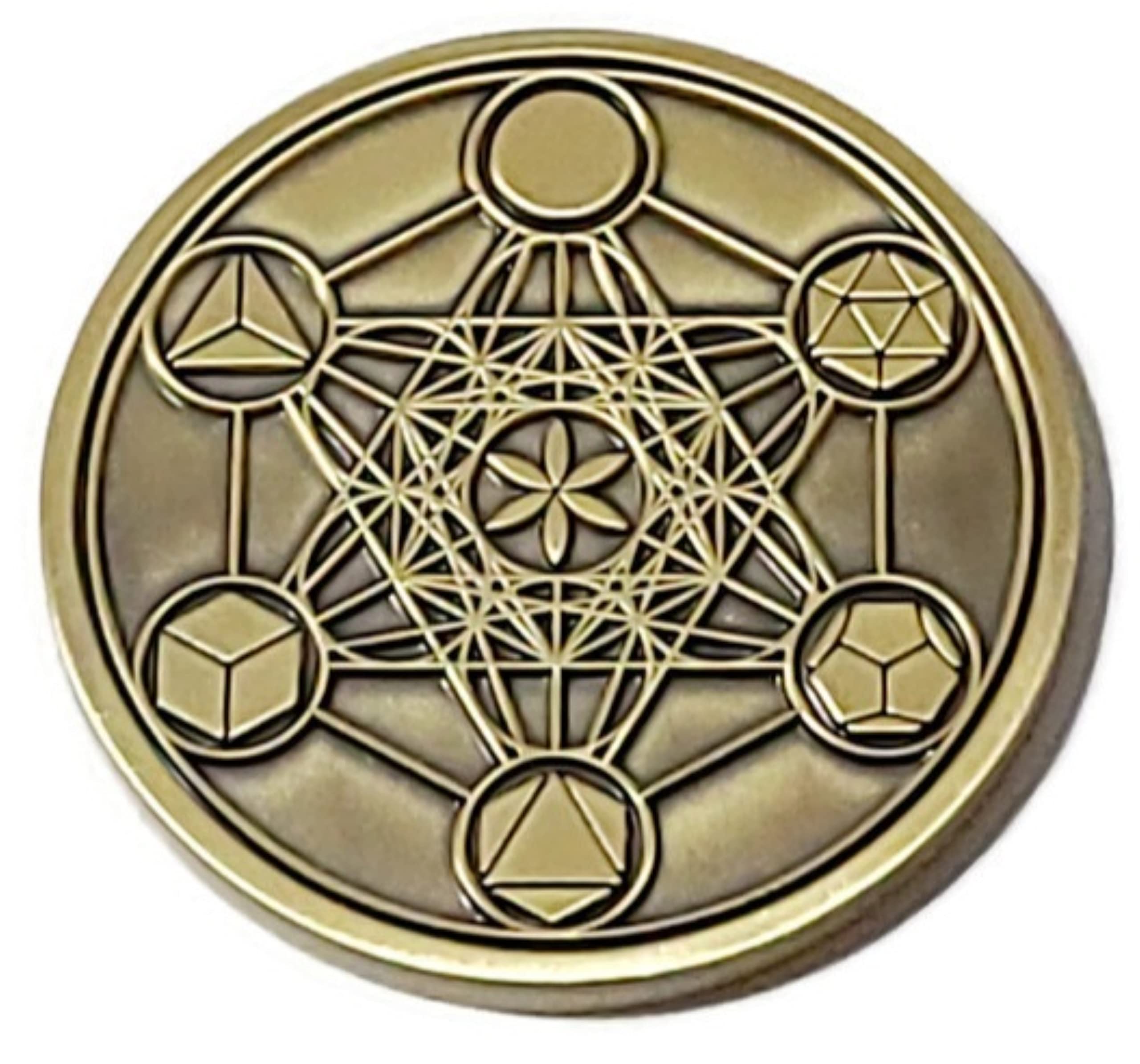 Metatron's Cube + 72 Names of God Kabbalah King Solomon Coin Seal Talisman