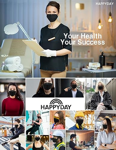 HAPPYDAY , 30 Packs, Made in KOREA Premium KF94 Micro Dust Protection Individually Packaged Black Face Mask for Adult