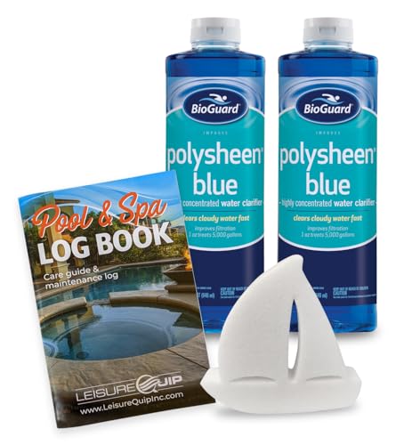 2 Pack BioGuard Polysheen Blue Swimming Pool Water Clarifier (1 Quart Bottles)