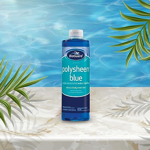 2 Pack BioGuard Polysheen Blue Swimming Pool Water Clarifier (1 Quart Bottles)