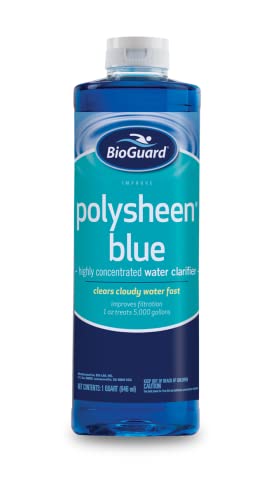 2 Pack BioGuard Polysheen Blue Swimming Pool Water Clarifier (1 Quart Bottles)