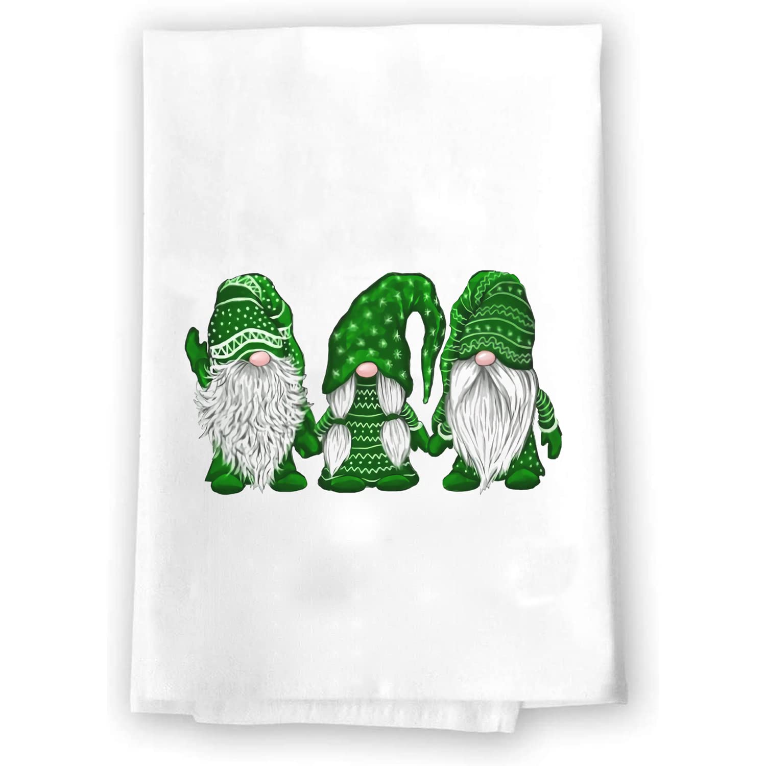 St Patricks Day Kitchen Dish Tea Towel Decoration | Decorative Bathroom Hand Decor | Holiday Shamrock Gnomes Bath Towels | Spring Winter Green Home Decor | Saint Patrick's Day Paddy's Day Paddys