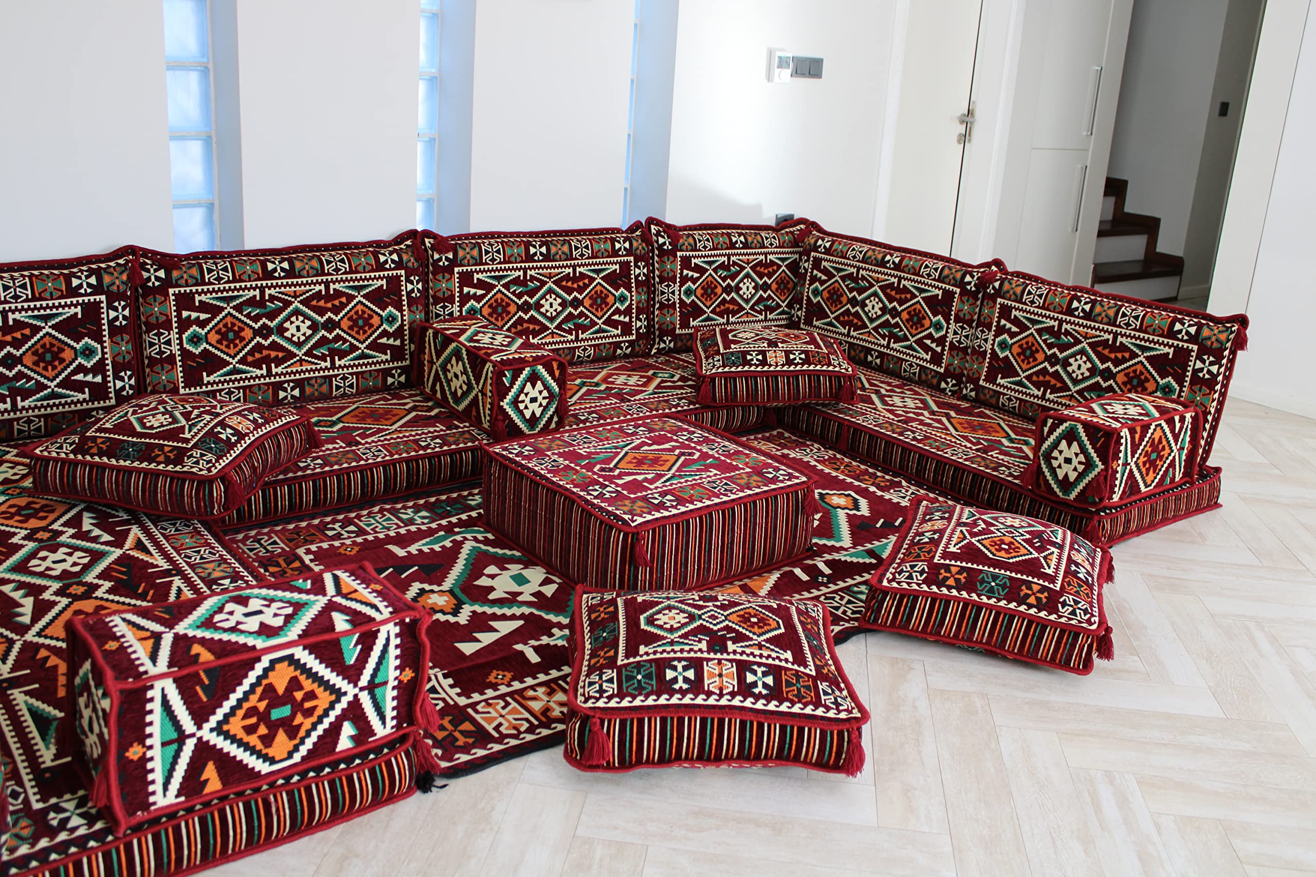 Arabic U Shaped Floor Sofa,Arabic Floor Seating,Arabic Floor Sofa,Arabic Majlis Sofa,Arabic Couches,Floor Seating Sofa MA 43 (High Quality FOAM)