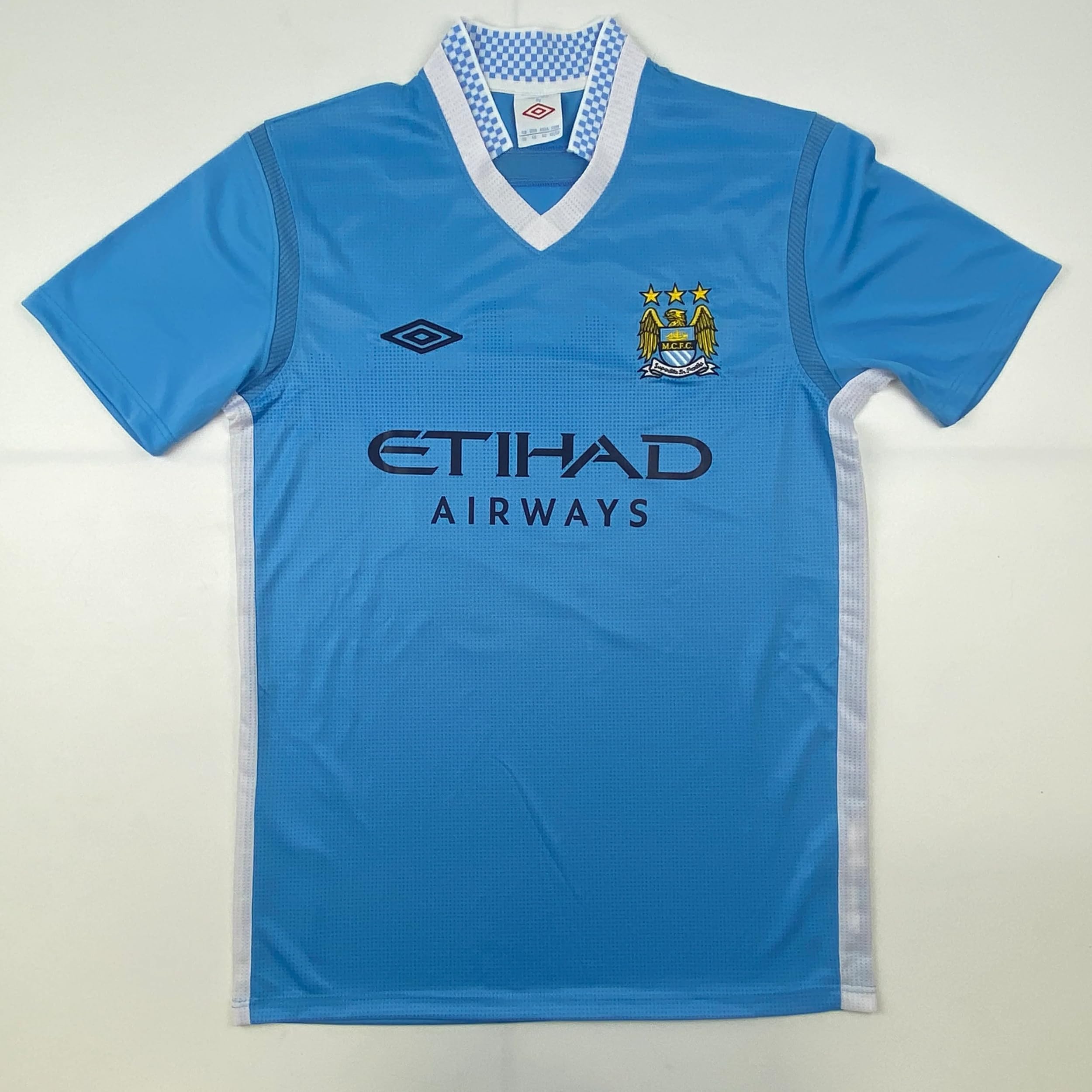 Autographed/Signed Sergio Kun Aguero Manchester City Blue Soccer Futbol Jersey Beckett BAS COA