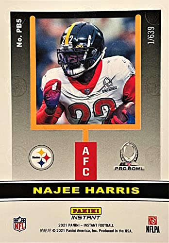 NEW 2021 Panini Football Authentic NAJEE HARRIS Pro Bowl Rookie Card Limited Print Run of Only 639! - Pittsburgh Steelers