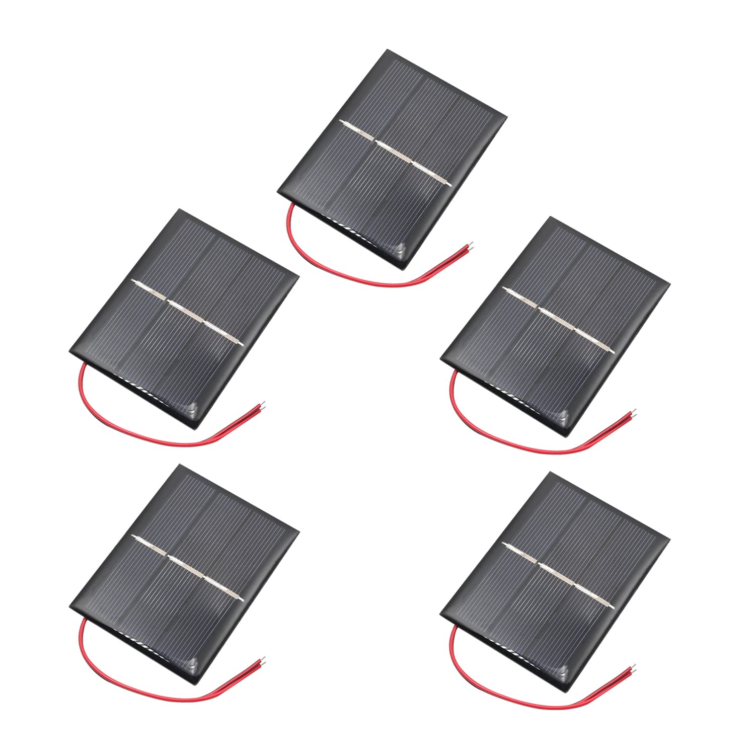 Bettomshin 5Pcs 1.5V 0.65W Mini Solar Panels Cells, Polycrystalline Solar Cells Micro Solar Panel Module for Light Electric Toys Solar Battery Charger DIY Solar Syatem Kits (3.15" x 1.18"/80mm x 60mm)