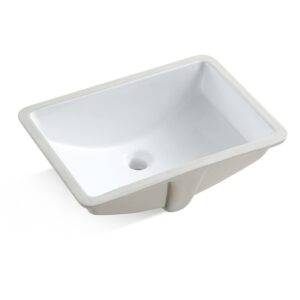 meje #202h -18 inch vessel sink rectangle undermount bathroom sink lavatory vanity ceramic, white