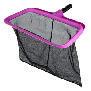 professional luxury pool skimmer/pool cleaner, pool leaf net & heavy duty reinforced swimming pool deep-bag rake net,fine mesh net, for outdoor & indoor swimming pools,hot tub and spas (purple)