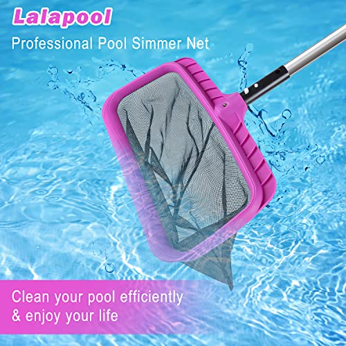 Professional Luxury Pool Skimmer/Pool Cleaner, Pool Leaf Net & Heavy Duty Reinforced Swimming Pool Deep-Bag Rake Net,Fine Mesh Net, for Outdoor & Indoor Swimming Pools,Hot Tub and Spas (Purple)