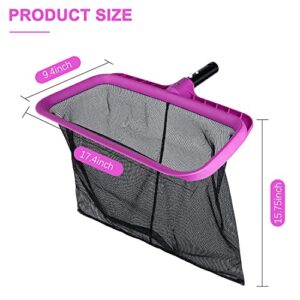 Professional Luxury Pool Skimmer/Pool Cleaner, Pool Leaf Net & Heavy Duty Reinforced Swimming Pool Deep-Bag Rake Net,Fine Mesh Net, for Outdoor & Indoor Swimming Pools,Hot Tub and Spas (Purple)