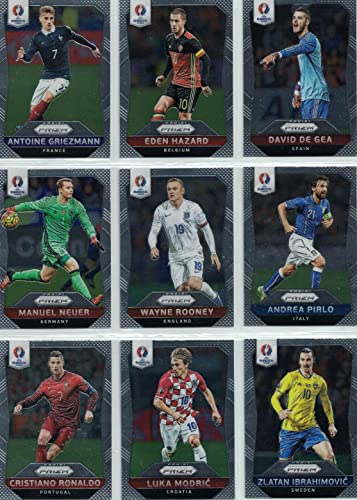 2016 Panini PRIZM UEFA Soccer 250 Card Set with Cristiano Ronaldo, Luka Modric, Rooney and Zlatan PLUS