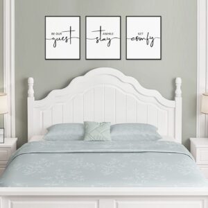 Guest Room Wall Art Be Our Guest Stay Awhile Get Comfy Over The Bed Sign Wall Decor Bedroom Artwork Pictures New Home Decor UNFRAMED 11x14inch