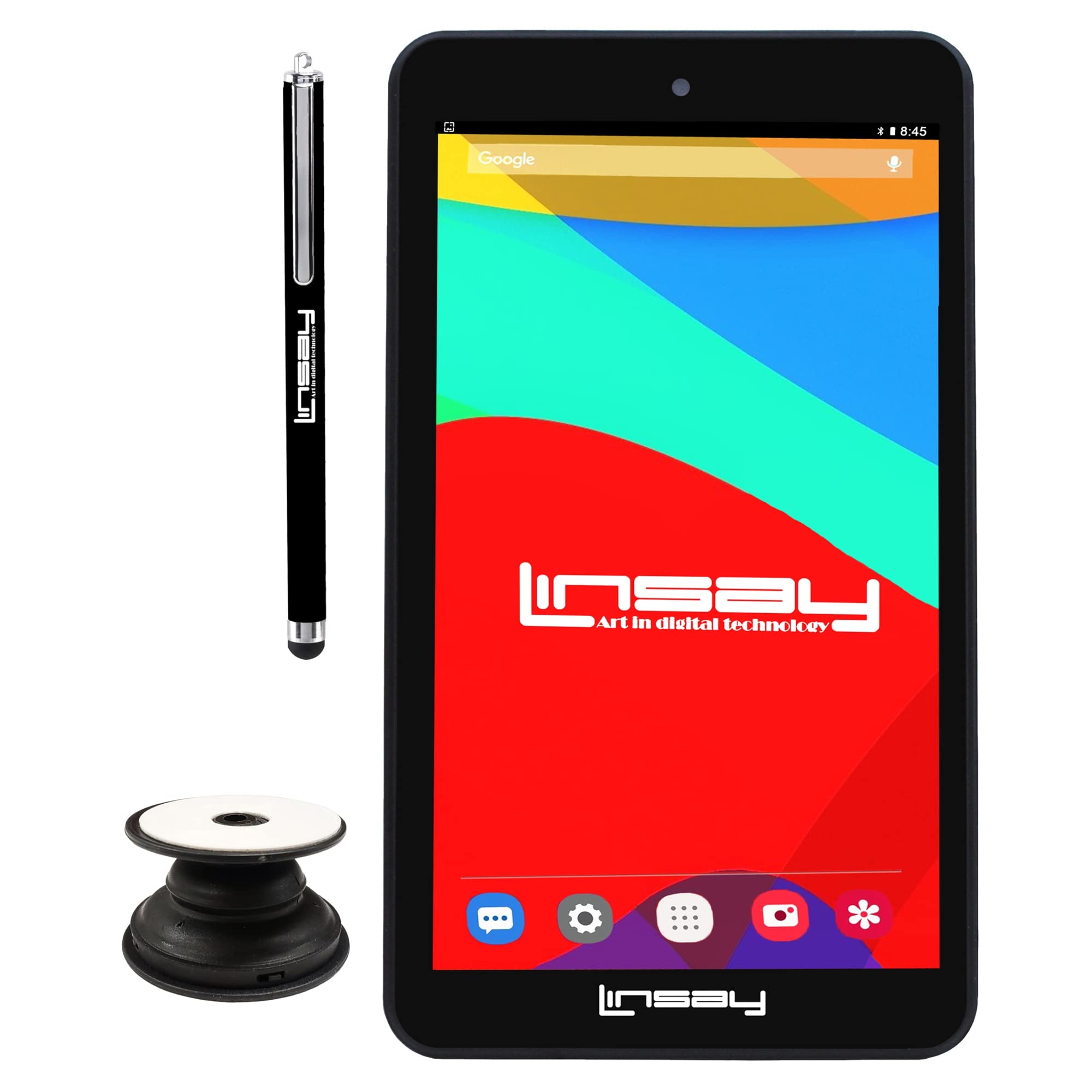 LINSAY 7" 2GB RAM 32GB Storage Android 12 Tablet with Pop Holder and Pen Stylus