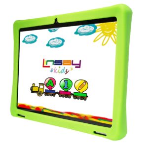 LINSAY 10.1" 1280x800 IPS 2GB RAM 32GB Android 11 Tablet with Kids Green Defender Case, Pop Holder and Pen Stylus