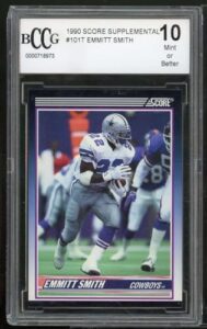 1990 score supplemental #101t emmitt smith rookie card bgs bccg 10 mint+