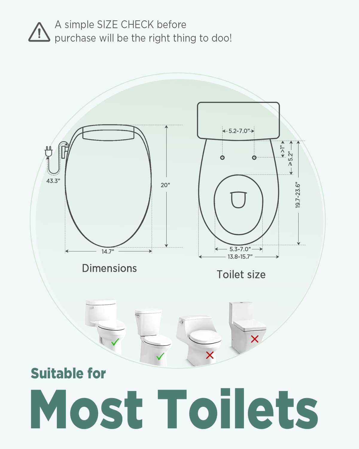 Silonn Electric Bidet Toilet Seat for Elongated Toilets, Heated Seat with Warm Air Dryer, Nightlight, Self-Cleaning Dual Nozzle, Posterior Washing and Feminine Cleaning, White